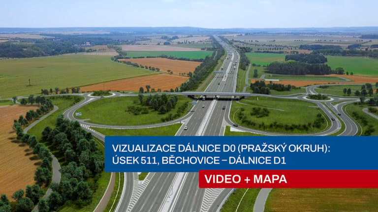 Vizualizace dálnice D0 (Pražský okruh): Úsek 511, Běchovice - D1